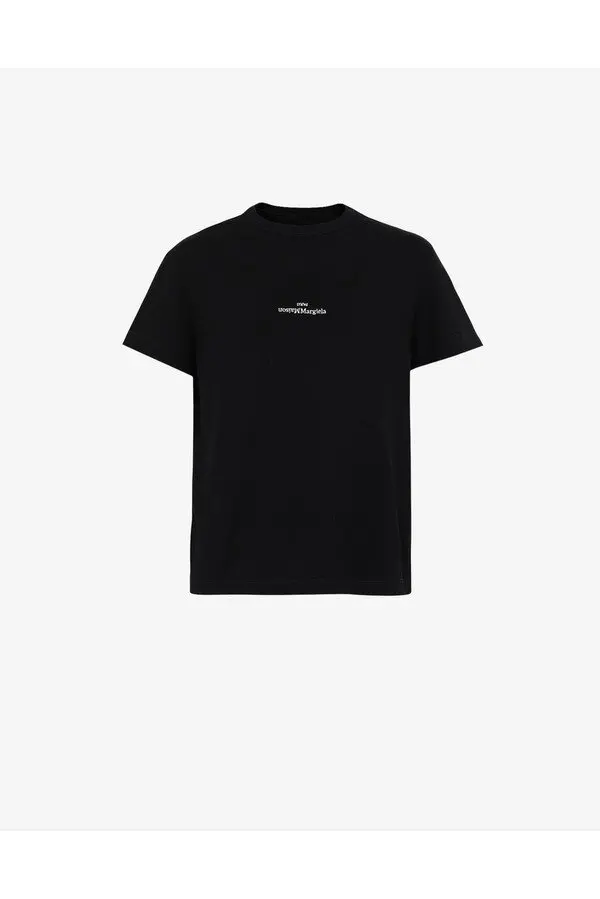 Maison Margiela Distorted Logo T-Shirt - Black / White | Editorialist